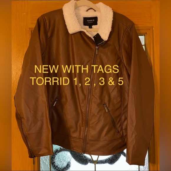 torrid | Jackets & Coats | Nwt Torrid 2 3 5 6 Brown Faux Leather Jacket ...
